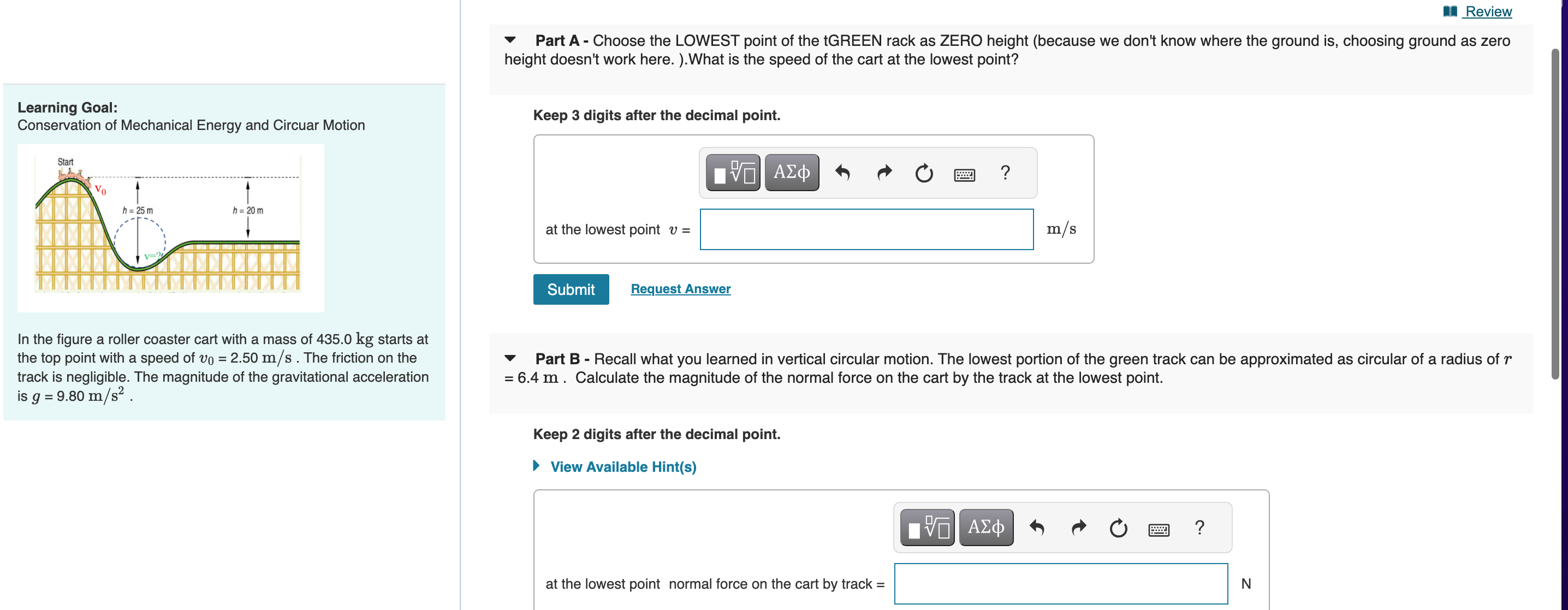 Solved Learning Goal: Conservation of Mechanical Energy and | Chegg.com
