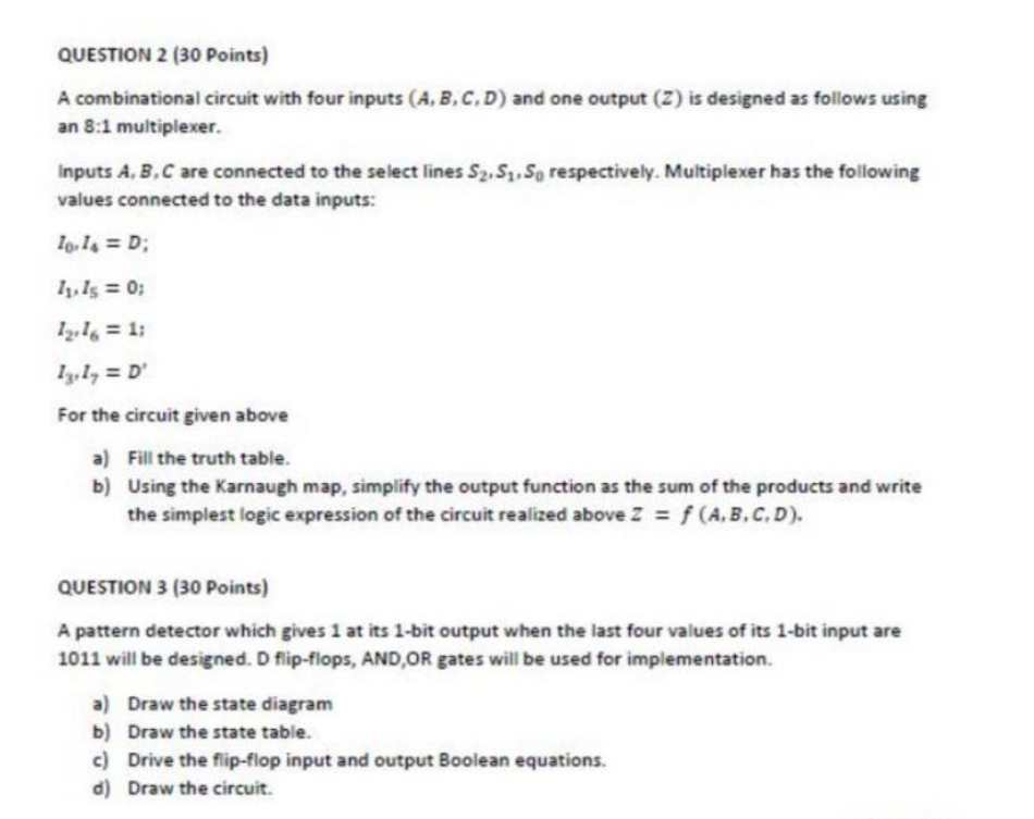 Solved A Combinational Circuit With Four Inputs A B C D