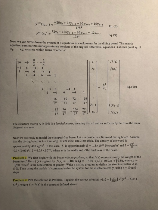 Solved In this project, we want to solve a differential | Chegg.com