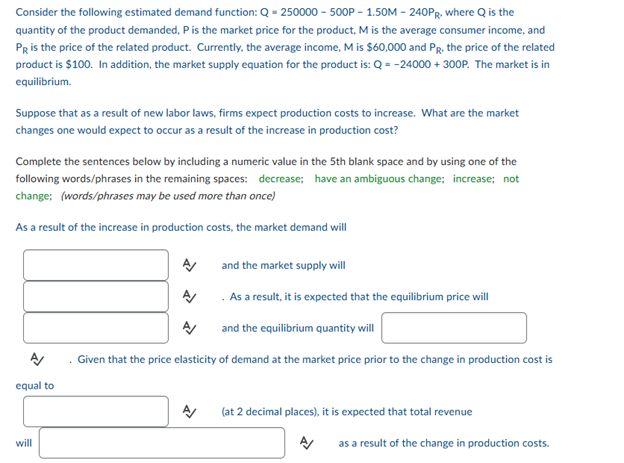 Solved Consider the following estimated demand function: \( | Chegg.com