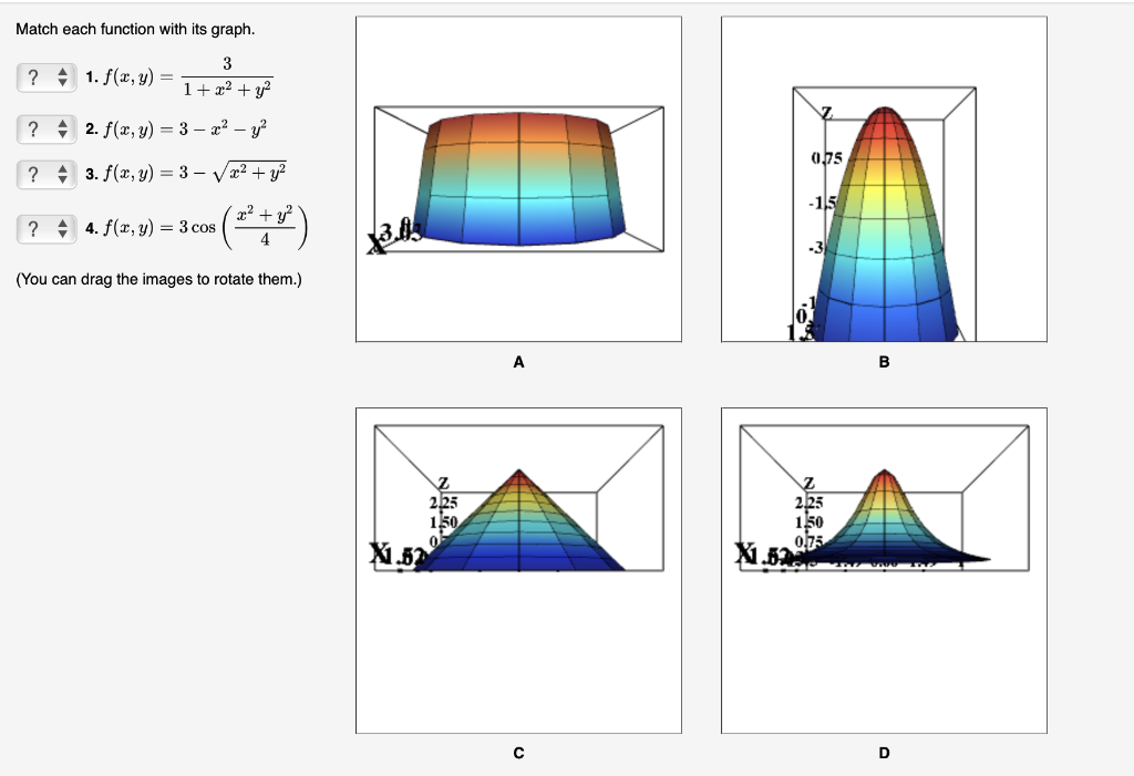 Solved Match each function with its graph. 1. | Chegg.com