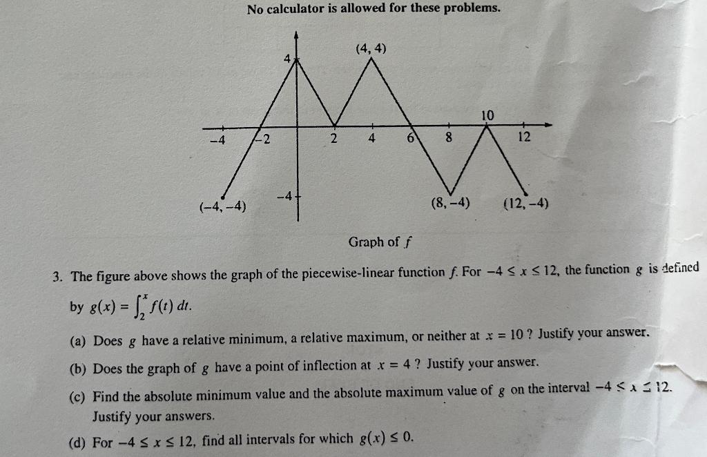 Solved No calculator is allowed for these problems. (4,4) M | Chegg.com