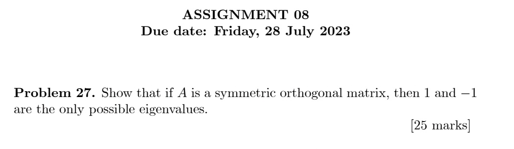 Solved ASSIGNMENT 08 Due date: Friday, 28 July 2023 Problem | Chegg.com