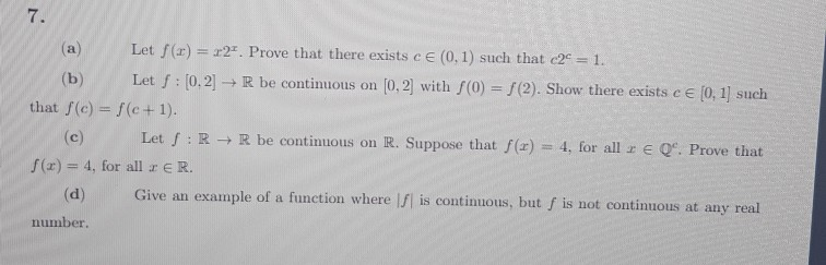 Solved (a) Let S (21) = x2. Prove that there exists ce (0,1) | Chegg.com
