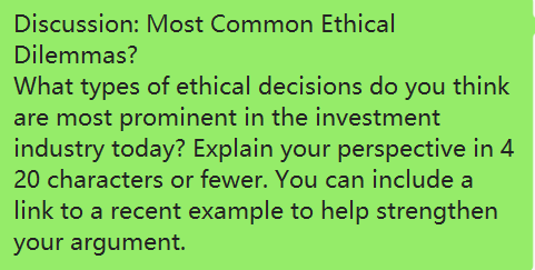 Solved Discussion: Most Common Ethical Dilemmas? What types | Chegg.com