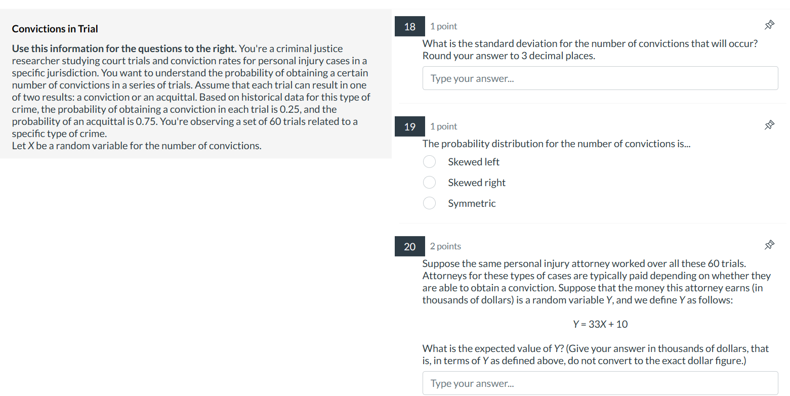 Solved Convictions in Trial Use this information for the | Chegg.com