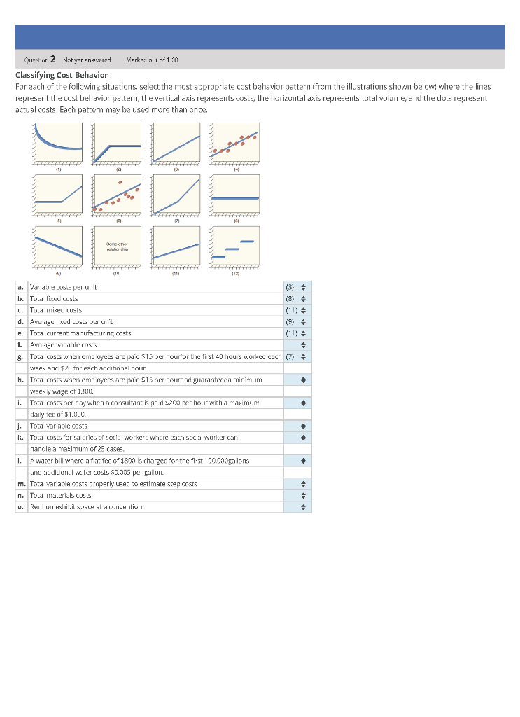 Solved Classifying Cost Behavior For each of the following | Chegg.com Solved Classifying Cost Behavior For each of the following | Chegg.com