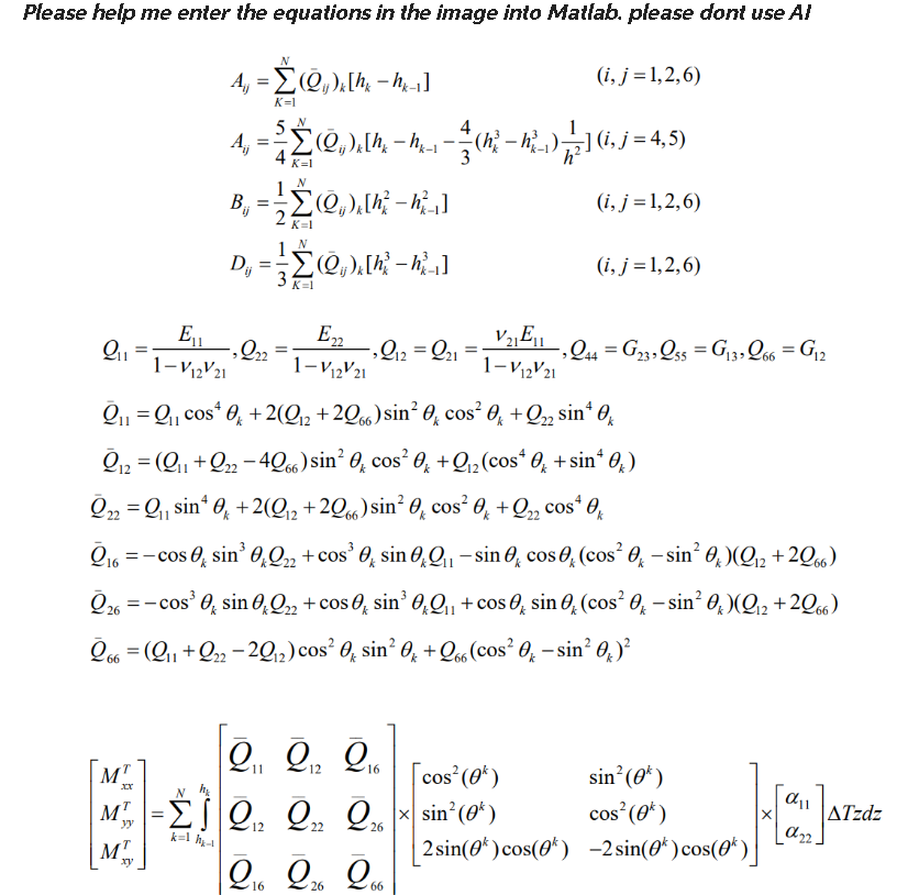 Solved Please help me enter the equations in the image into | Chegg.com