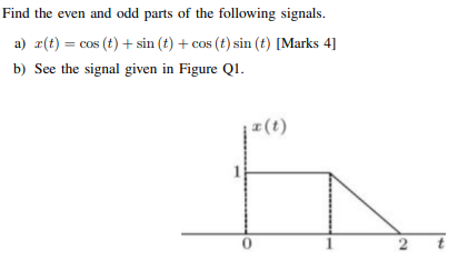 Solved Find the even and odd parts of the following signals. | Chegg.com