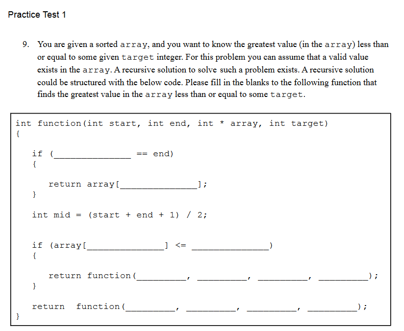 Solved Help with the Practice Test I want to know the | Chegg.com