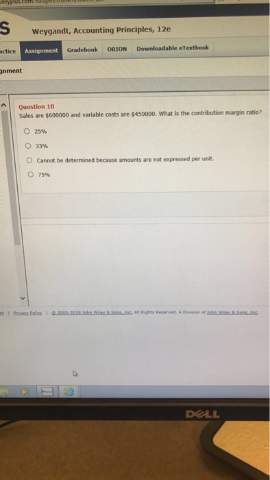 Solved Weygandt, Accounting Principles, 12e actice | Chegg.com