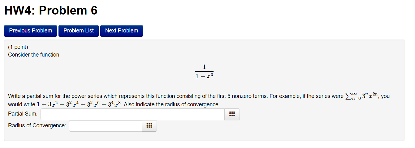 Solved HW4: Problem 6 Previous Problem Problem List Next | Chegg.com