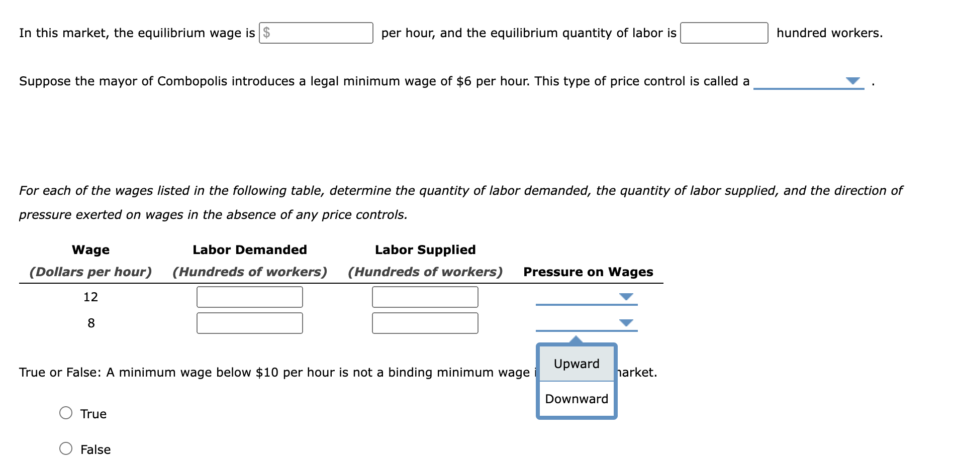 Solved In this market, the equilibrium wage is per hour, and | Chegg.com