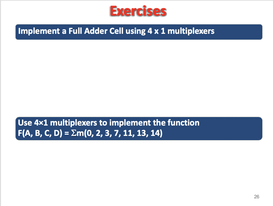 Exercise Implement The Following Functions Using 2 To