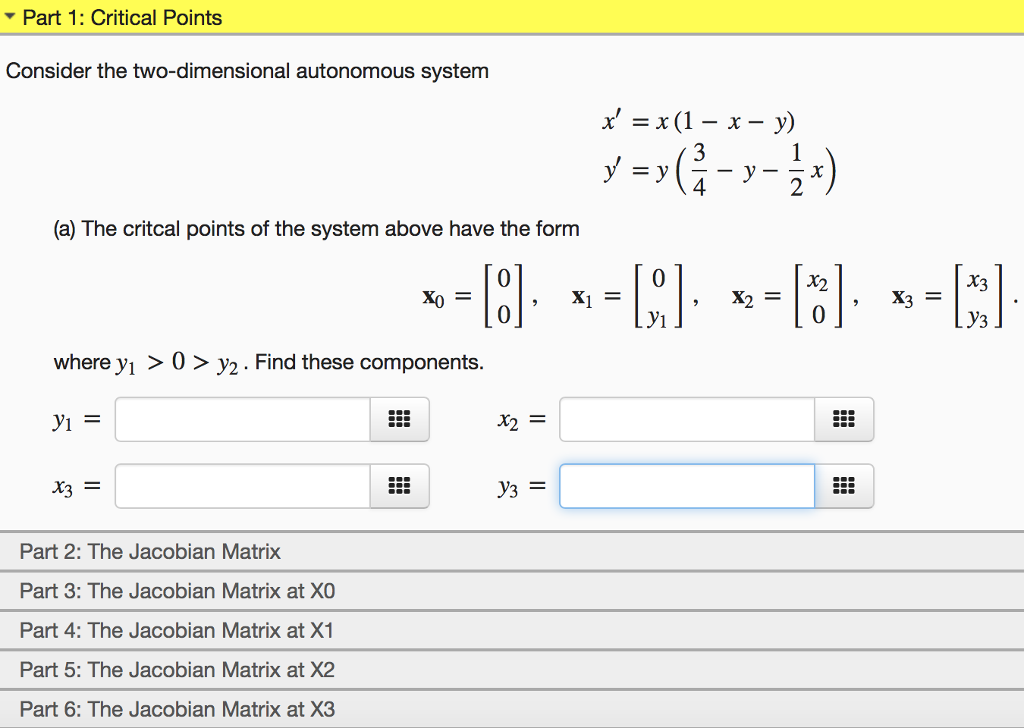 Solved Part 1: Critical Points Consider the two-dimensional | Chegg.com
