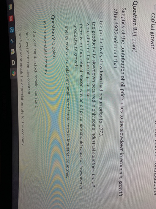 Solved Question 6 (1 point) Suppose the rate of economic | Chegg.com