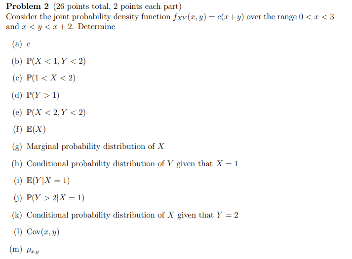 Solved Problem 2 (26 ﻿points total, 2 ﻿points each | Chegg.com