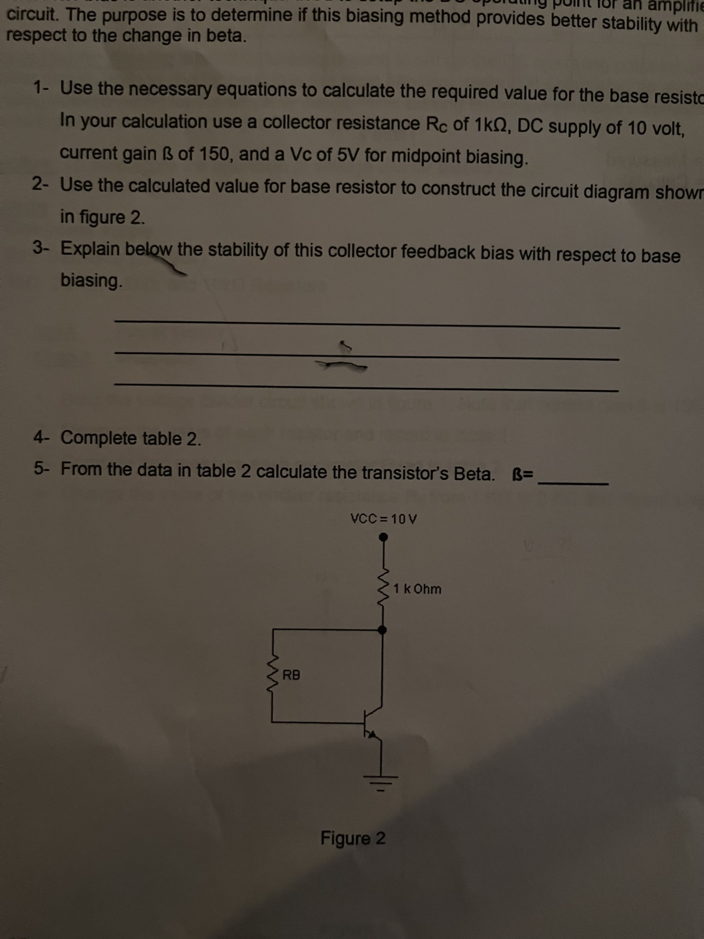 Solved circuit. The purpose is to determine if this biasing | Chegg.com