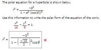 Solved The polar equation for a hyperbola is shown below. 62 | Chegg.com