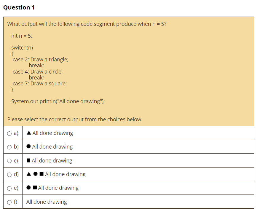 Solved Question 1 What Output Will The Following Code 3018