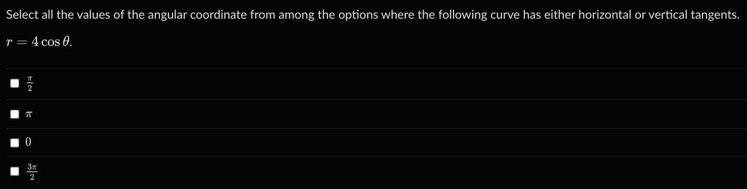 Solved Select all the values of the angular coordinate from | Chegg.com