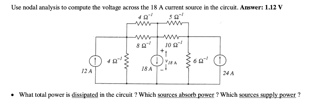 Solved Use nodal analysis to compute the voltage across the | Chegg.com