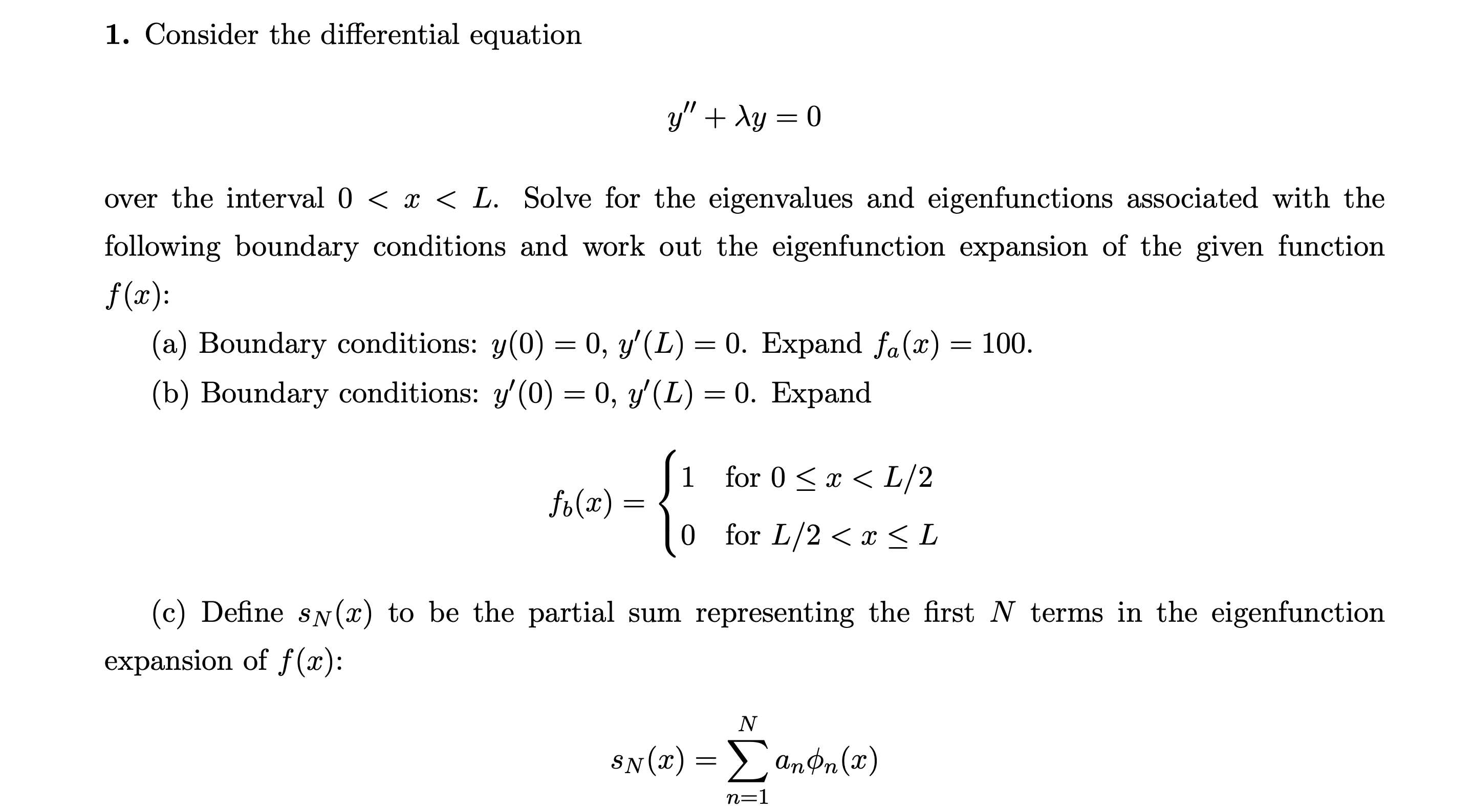 Solved 1. Consider the differential equation y′′+λy=0 over | Chegg.com