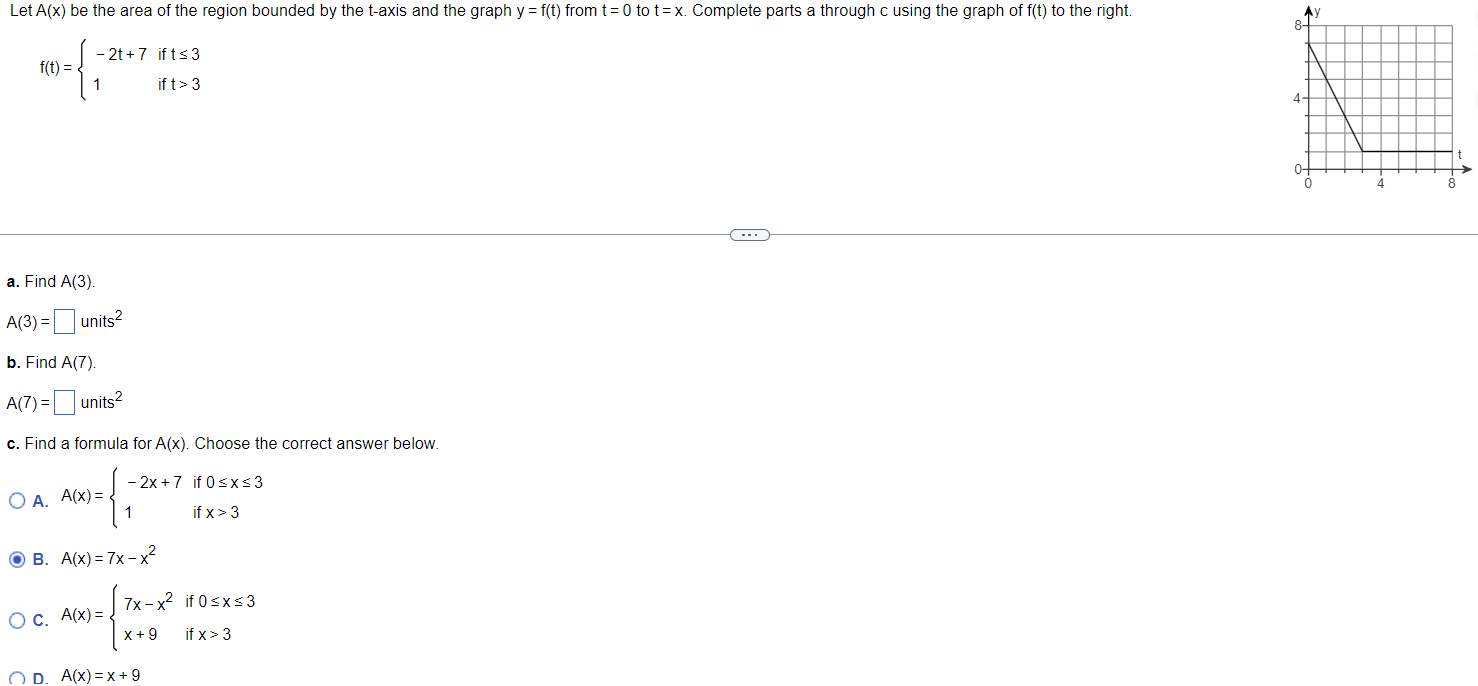 Solved Calculus Let A(x) ﻿be the area of the region bounded | Chegg.com