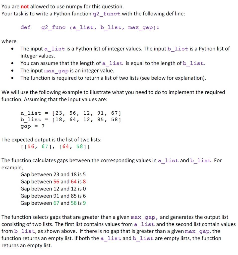 Solved You Are Not Allowed To Use Numpy For This Question 