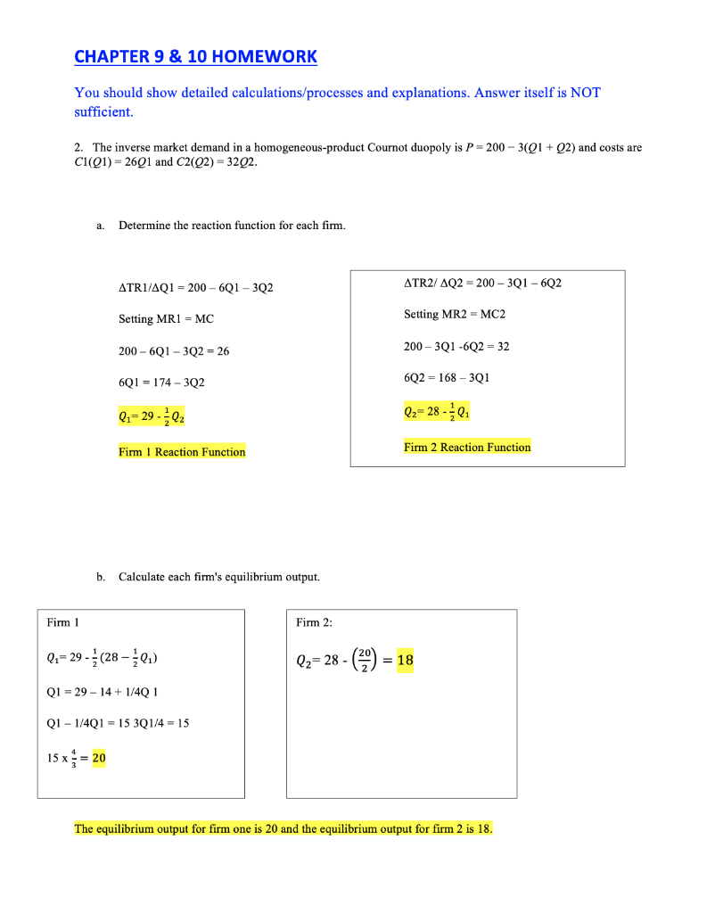 Solved CHAPTER 9 & 10 HOMEWORK You should show detailed | Chegg.com