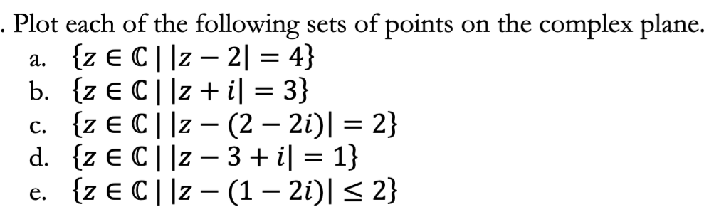 Solved Plot each of the following sets of points on the | Chegg.com