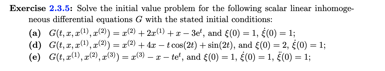 Solved Exercise 2.3.5: Solve the initial value problem for | Chegg.com