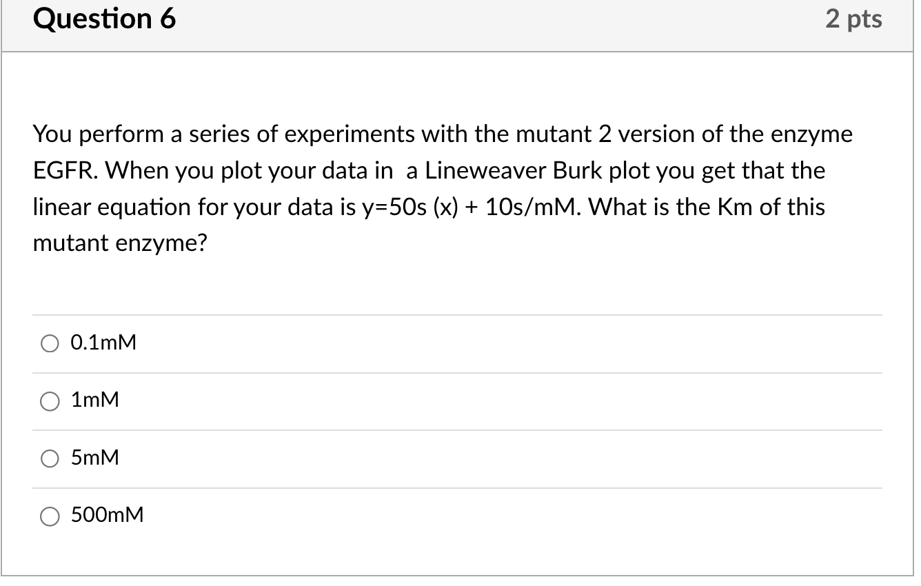 Solved You perform a series of experiments with the mutant 2 | Chegg.com