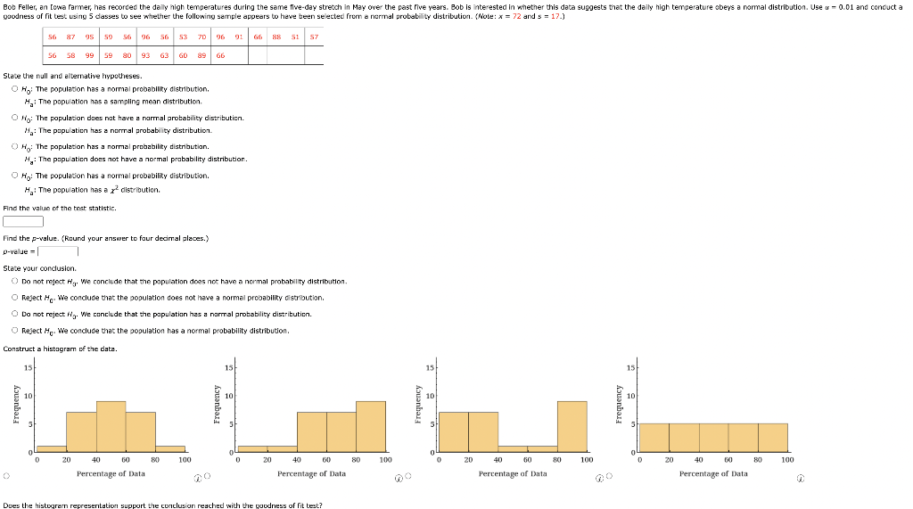 Solved State the null and alternative hypotheses. H0 : The | Chegg.com