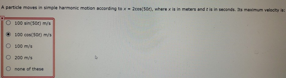 Solved A particle moves in simple harmonic motion according | Chegg.com