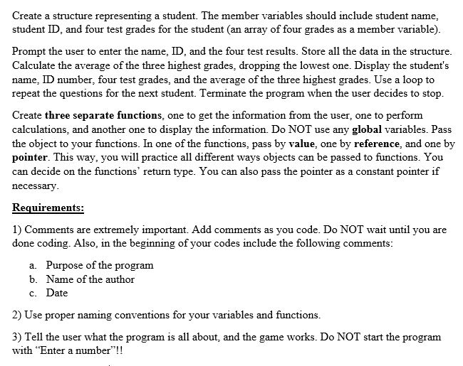 Solved Please help me with this Structures - C++ Object | Chegg.com
