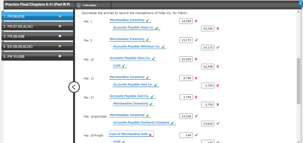 Solved Practice Final Chapters 6-11 (Part B P Calculator | Chegg.com
