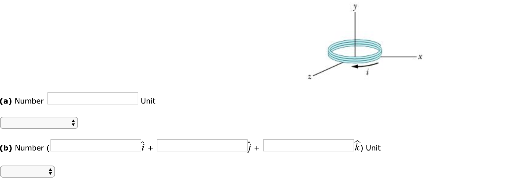 Solved The coil in the figure carries current i = 2.39 A in | Chegg.com