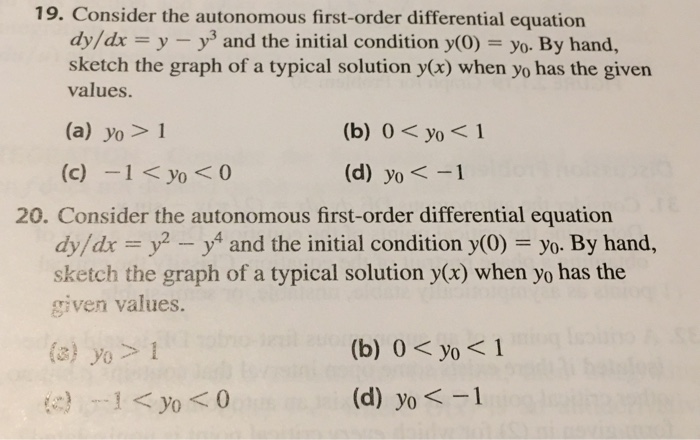 Solved Consider the autonomous first-order differential | Chegg.com