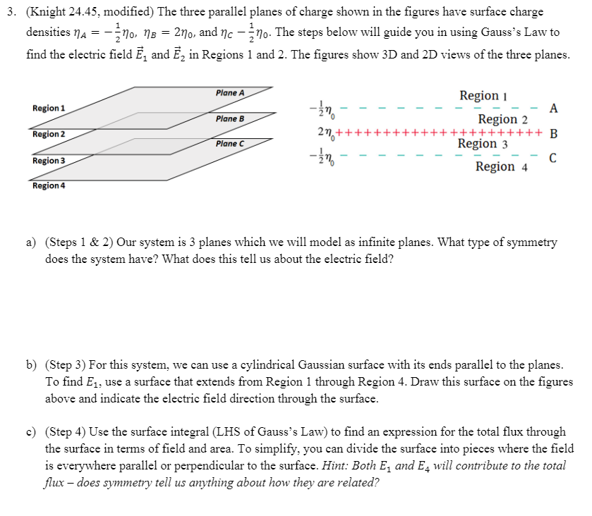Solved 3. (Knight 24.45, modified) The three parallel planes | Chegg.com