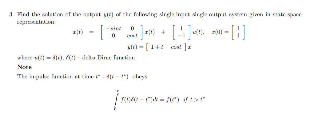 3 Find The Solution Of The Output Yt Of The 1319