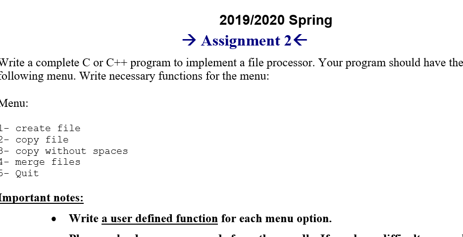 Solved 2019/2020 Spring → Assignment 24 Write a complete C | Chegg.com