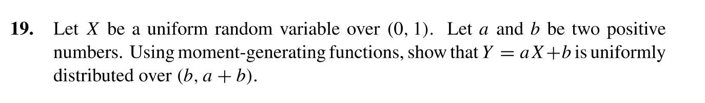 Solved 19. 2 Let X be a uniform random variable over (0, 1). | Chegg.com