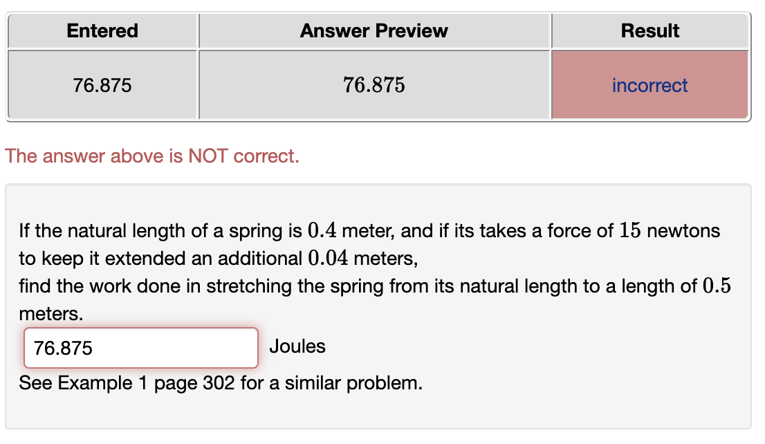 Solved If the natural length of a spring is 0.4 meter, and | Chegg.com