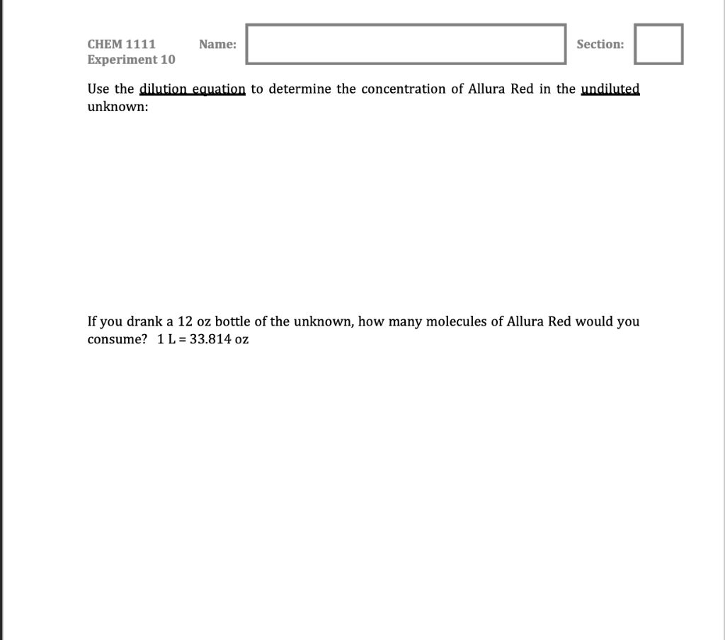 Experiment 10 Report Sheet BE SURE TO ATTACH YOUR | Chegg.com