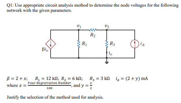 Solved Q1: Use appropriate circuit analysis method to | Chegg.com
