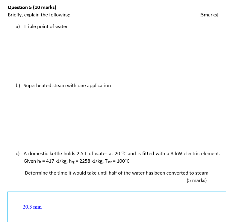 Solved Question 5 (10 marks) Briefly, explain the following: | Chegg.com