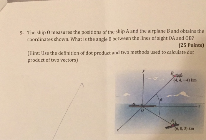 Solved 5- The ship 0 measures the positions of the ship A | Chegg.com