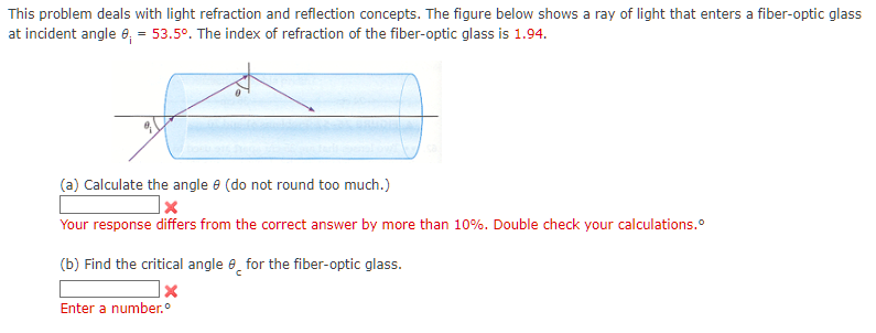 Solved This problem deals with light refraction and | Chegg.com