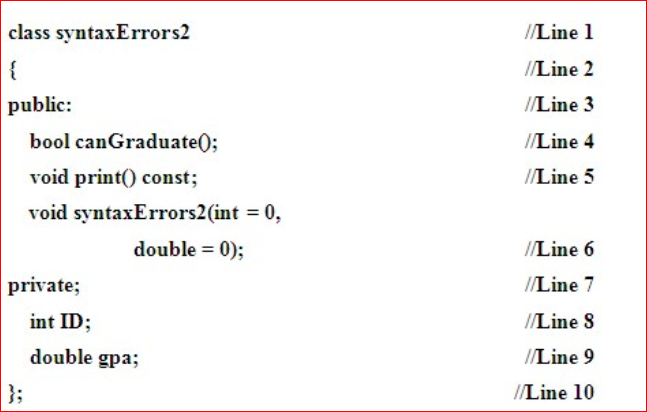 Solved class syntaxErrors2 // Line 1 I/Line 2 //Line 3 | Chegg.com